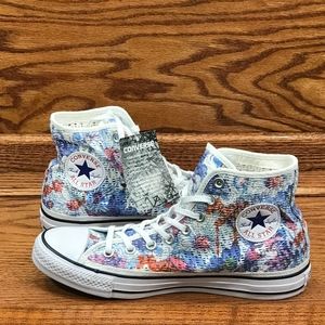 Converse | Shoes | Converse Ctas Hi Spray Paint Blue White Inked Shoe ...